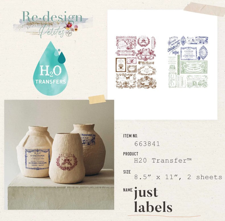 H2O Petit Transfert - Just Labels – Boutique Paon d'Art